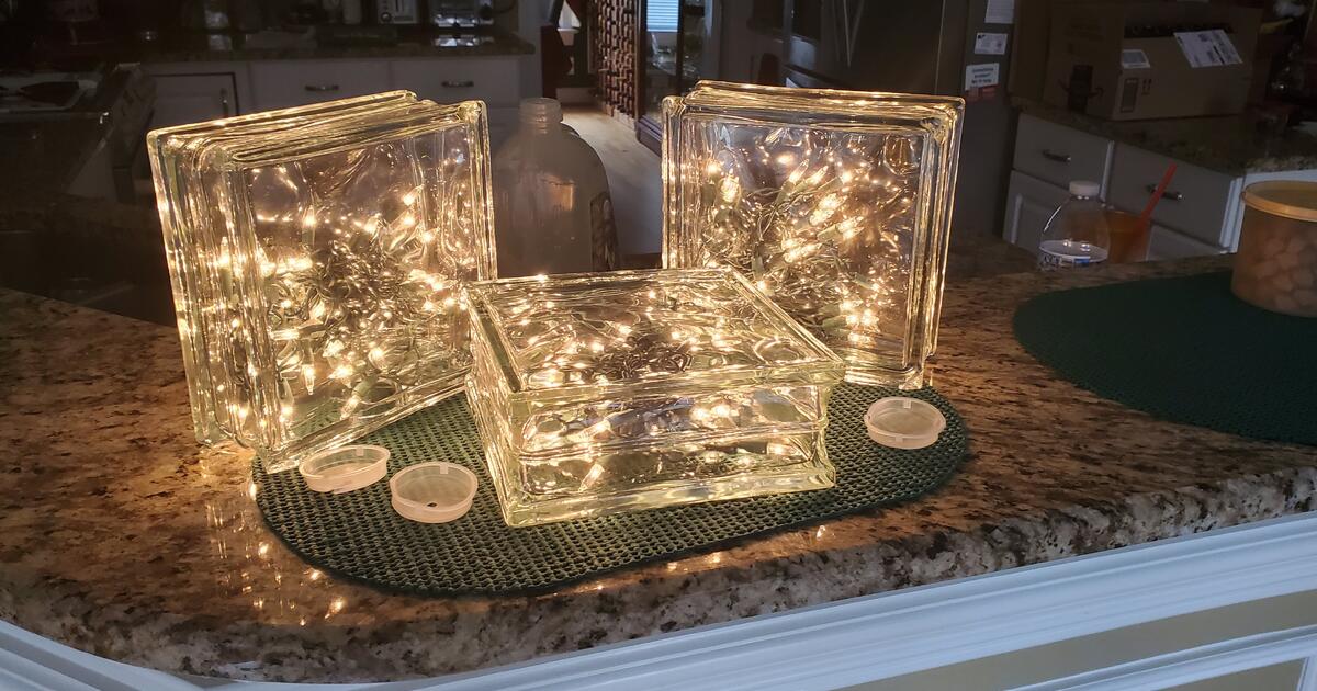 Glass Block Lights - Set Of 3 for $25 in Cary, NC | For Sale & Free ...