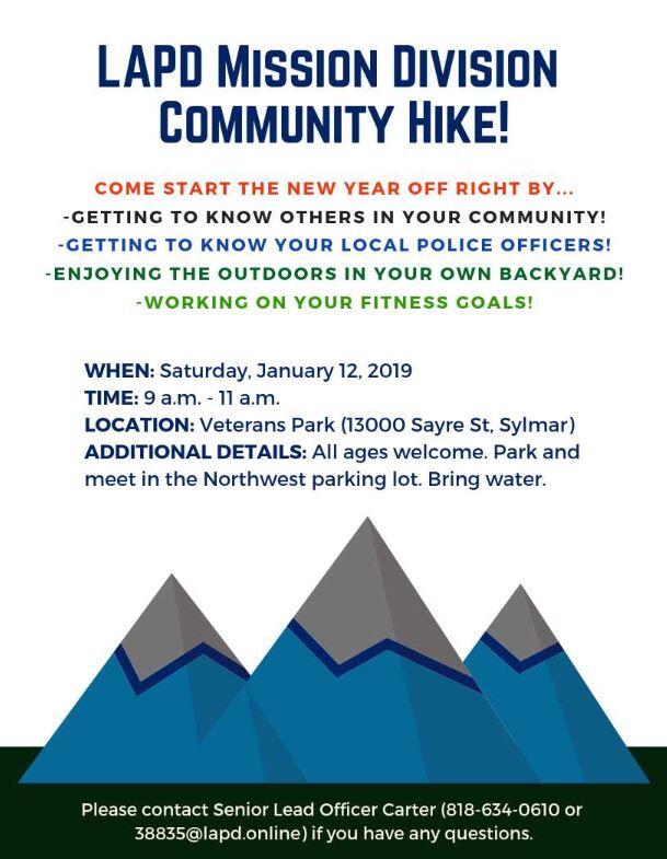 LAPD Mission Division Community Hike (Los Angeles Police Department ...