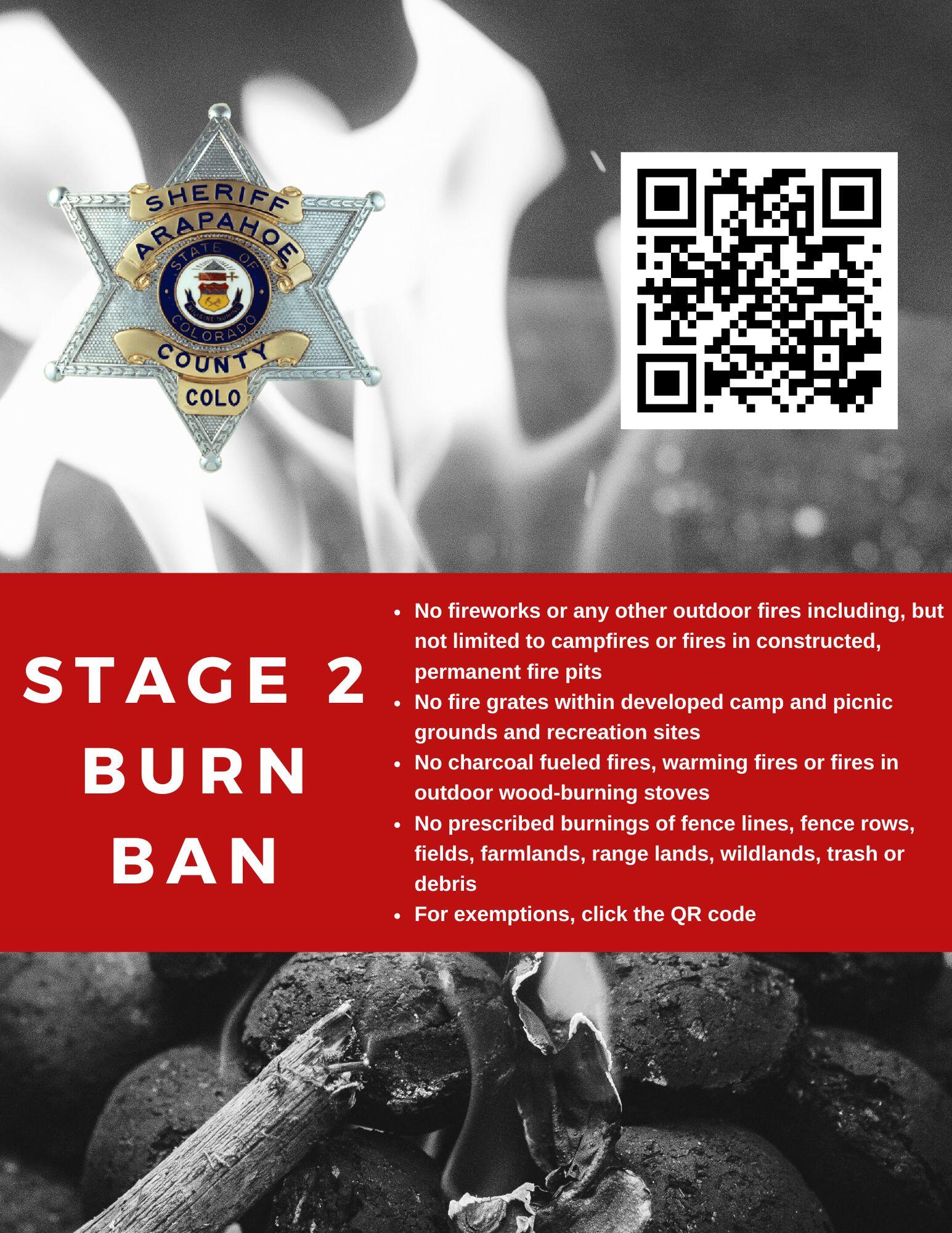 Arapahoe County is now on a Stage Two Burn Ban. (Arapahoe County ...