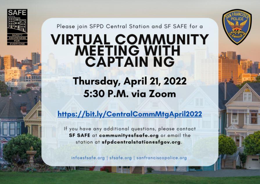 SFPD Central's Virtual Community Meeting (San Francisco Police ...