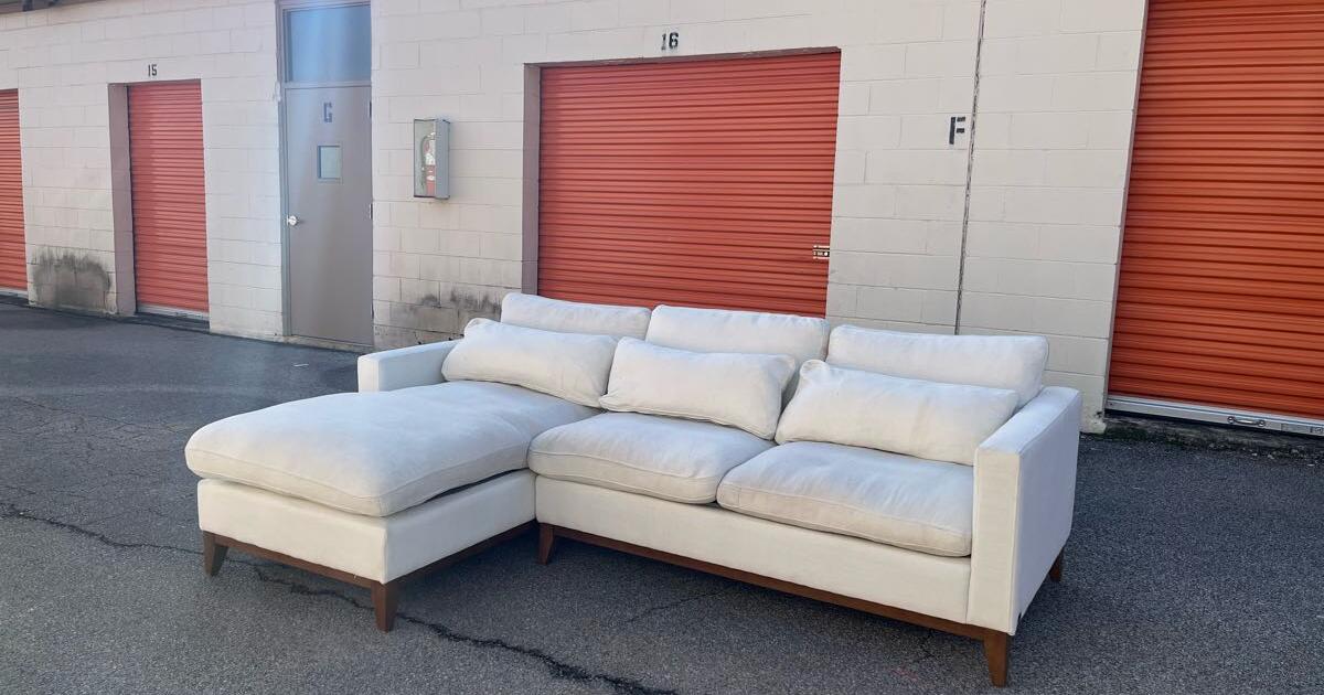 Beautiful White Chaise Sofa! for $800 in Birmingham, AL | For Sale ...