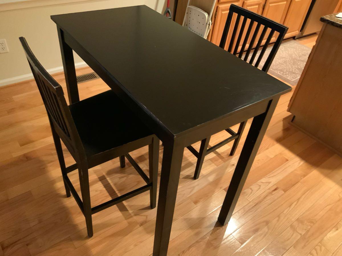 Black Counter Height Table with 2 Chairs for $50 in Sterling, VA | For ...