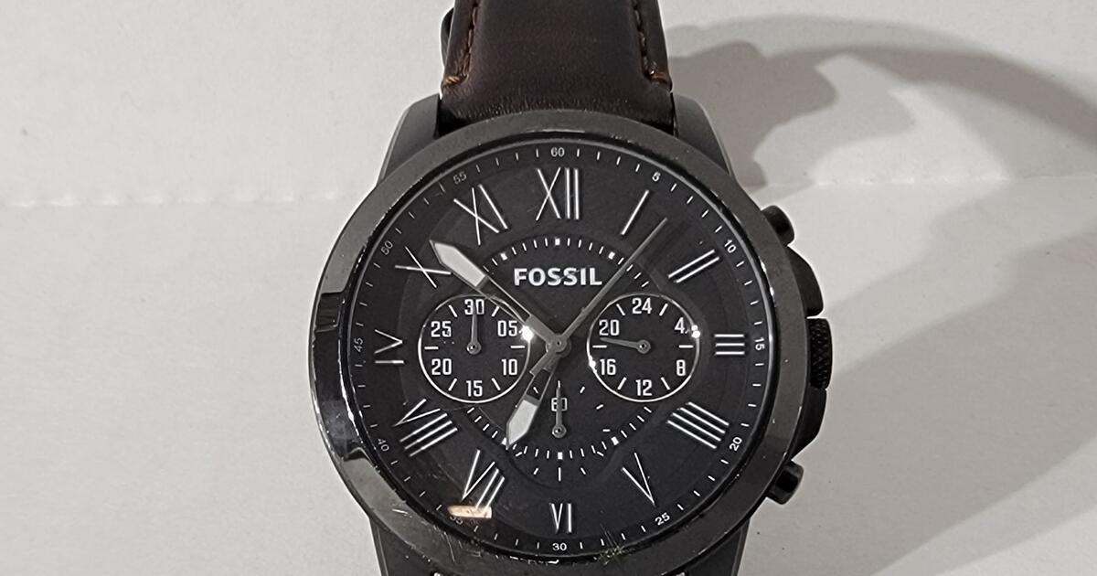Fossil Men's FS4885 Grant Chronograph Stainless Steel Watch with Brown ...