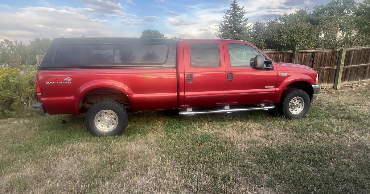 Red, 2003, Ford F-350 6.0 Ltr. PowerStroke Diesel 4x4, with TopperTruck ...