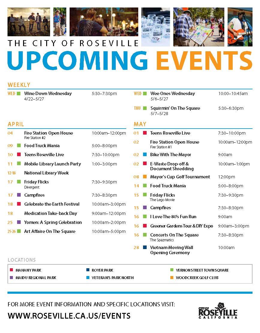 April/May City Hosted Events (City of Roseville, California) — Nextdoor ...