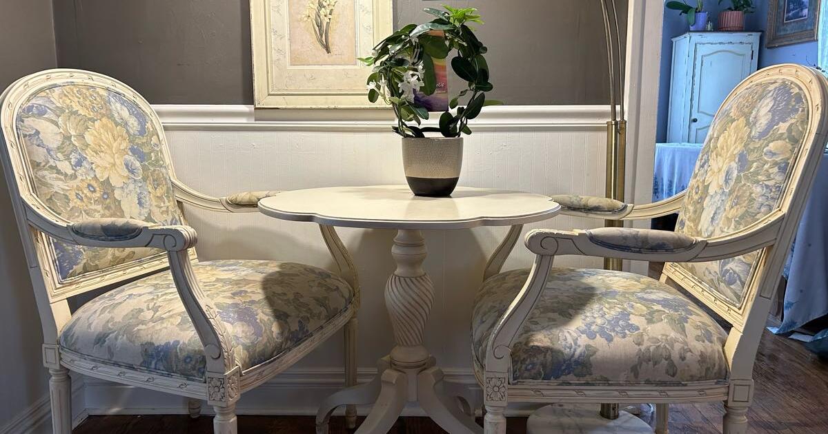Ethan Allen Swedish Home Collection table, two chairs for $500 in ...