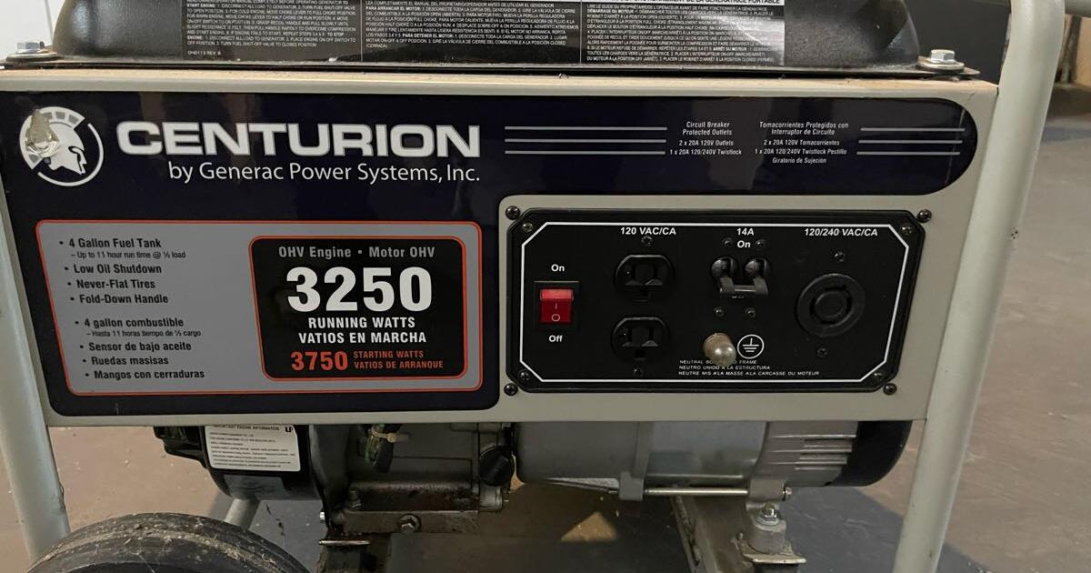 Generac Centurion Generator NWT 3250 Watt Gas Powered for $300 in ...