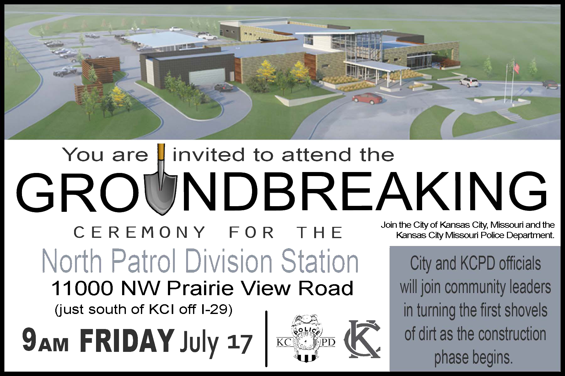 You're invited to the groundbreaking ceremony for the new North Patrol ...