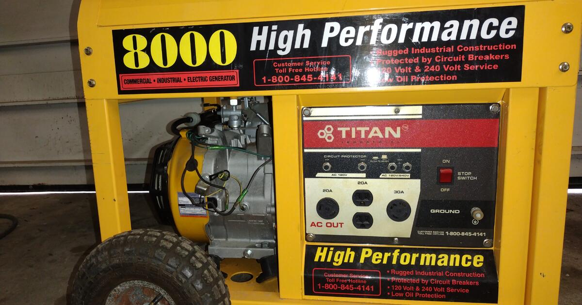 TITAN INDUSTRAL 8000 High Performance Generator for $500 in Fowlerville ...
