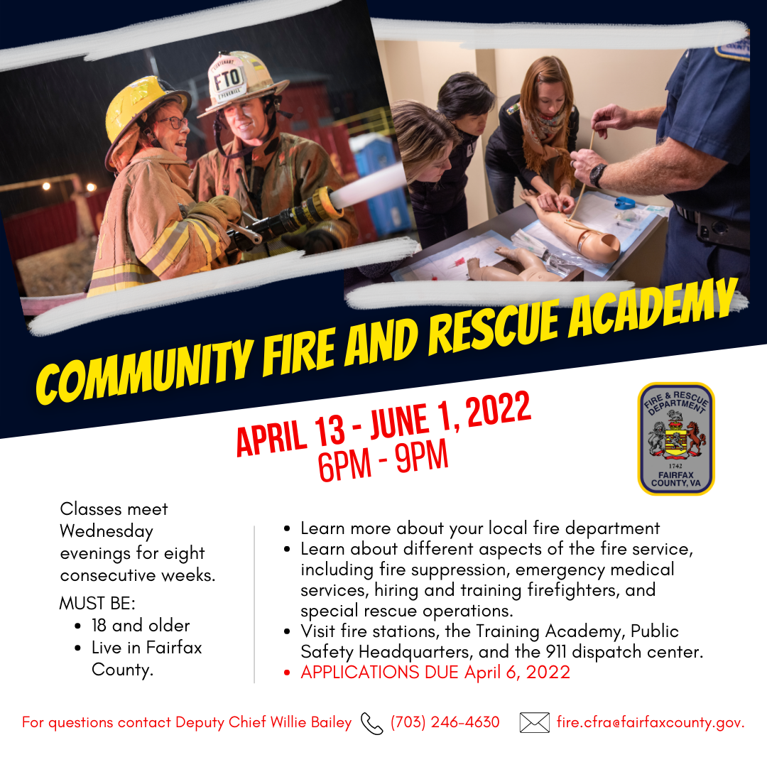 Apply Now For Community Fire And Rescue Academy (Fairfax County Fire ...