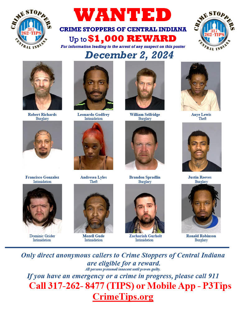 IMPD North District Crime Watch - WANTED Poster - December 2024 ...