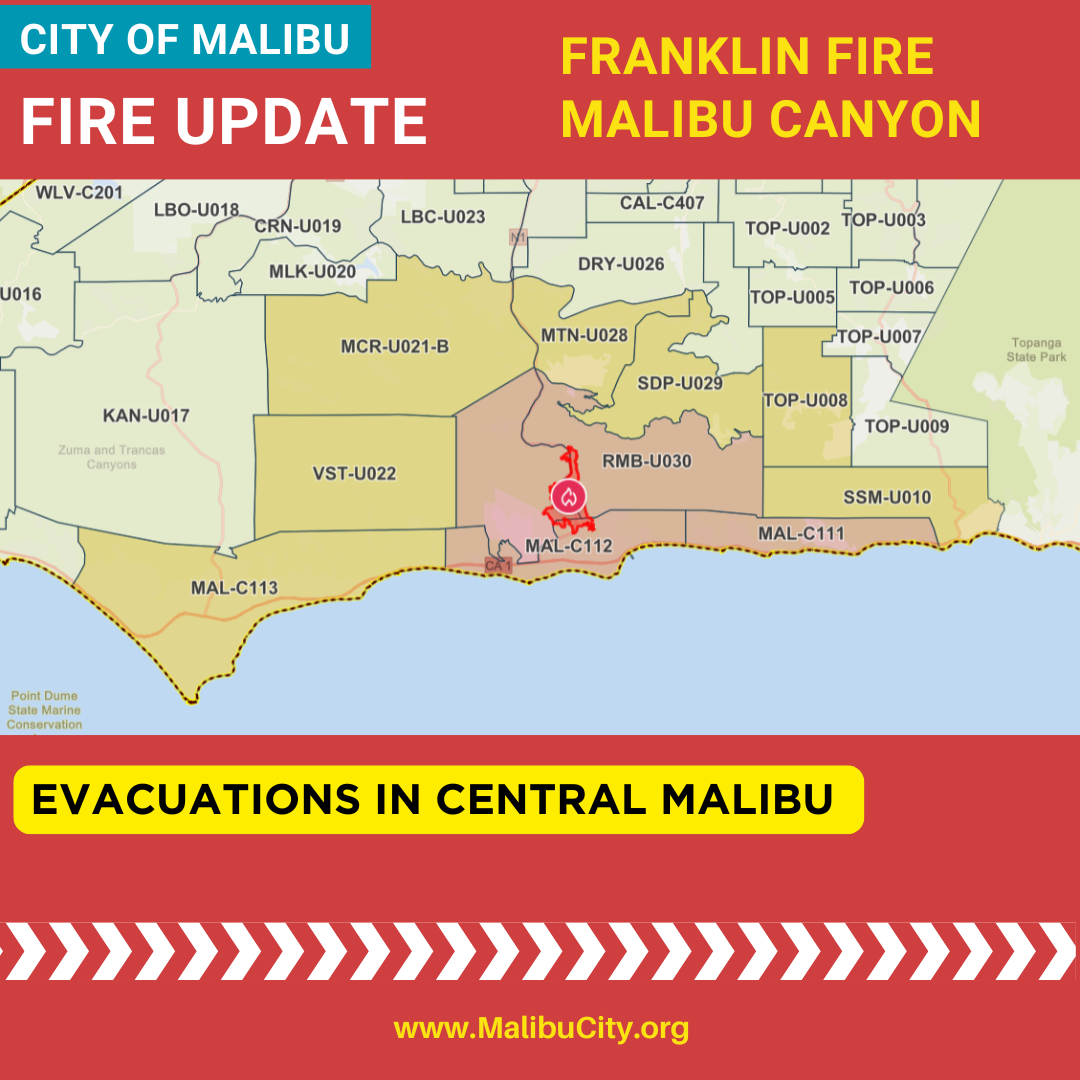 UPDATE: 12/10/2024, 3AM - The Franklin Fire, started in Malibu Cyn, has ...