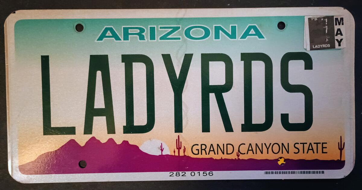 Arizona vanity License Plate, LADY RIDES for $20 in Mesa, AZ | For Sale ...