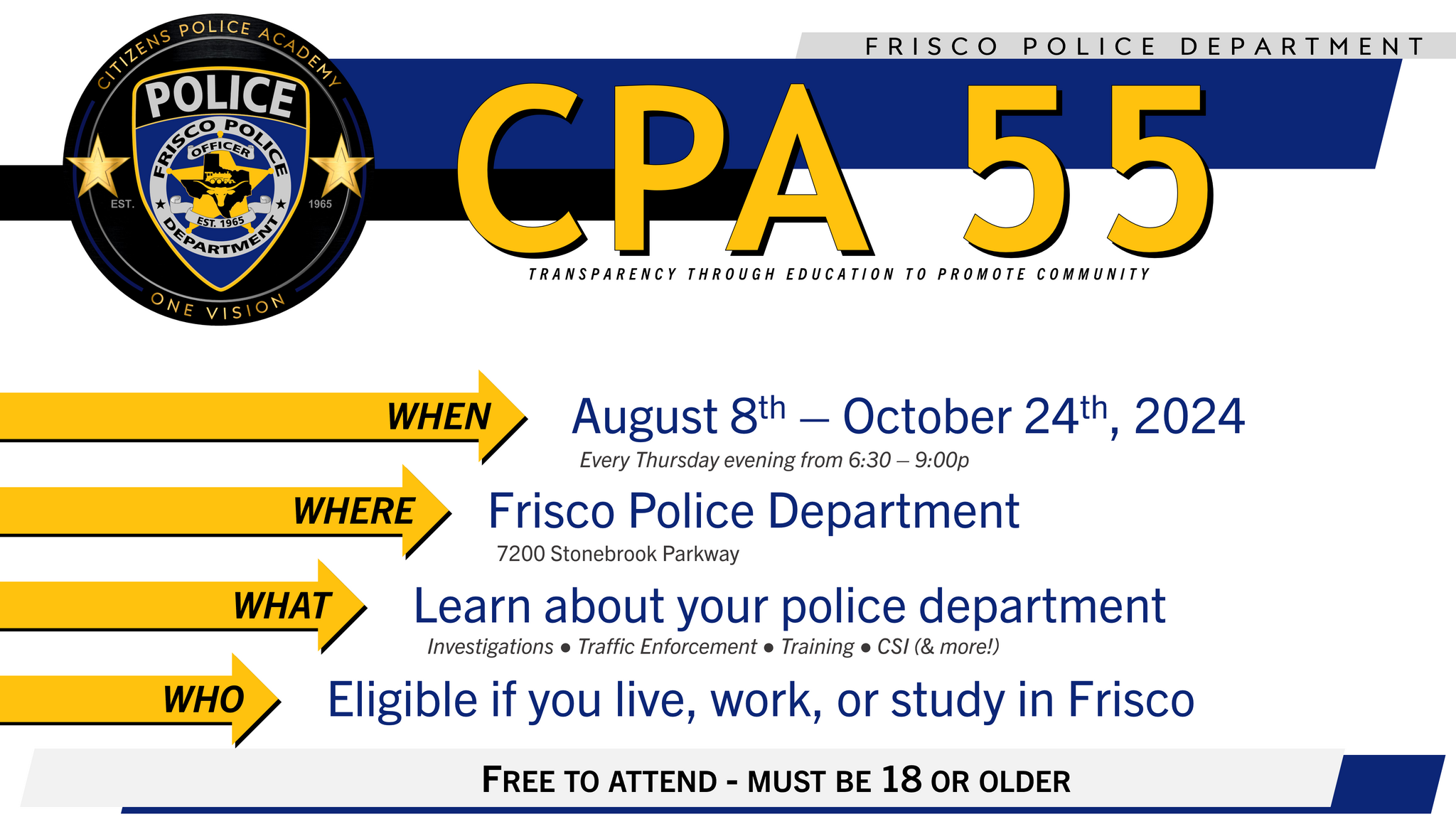 Interested in learning more about your Frisco PD? (Frisco Police ...