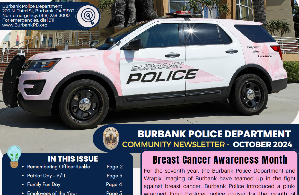Burbank Police Community Newsletter - October 2024 (Burbank Police ...