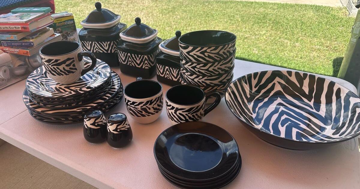 Zebra Print Dinnerware Set for $30 in Pearland, TX | For Sale & Free ...