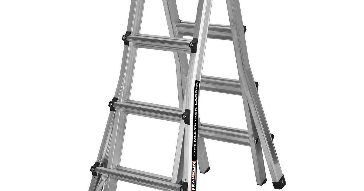 FRANKLIN 17 ft. Reach, Type IA, 300 lb. Multi-Task Ladder for $100 in ...