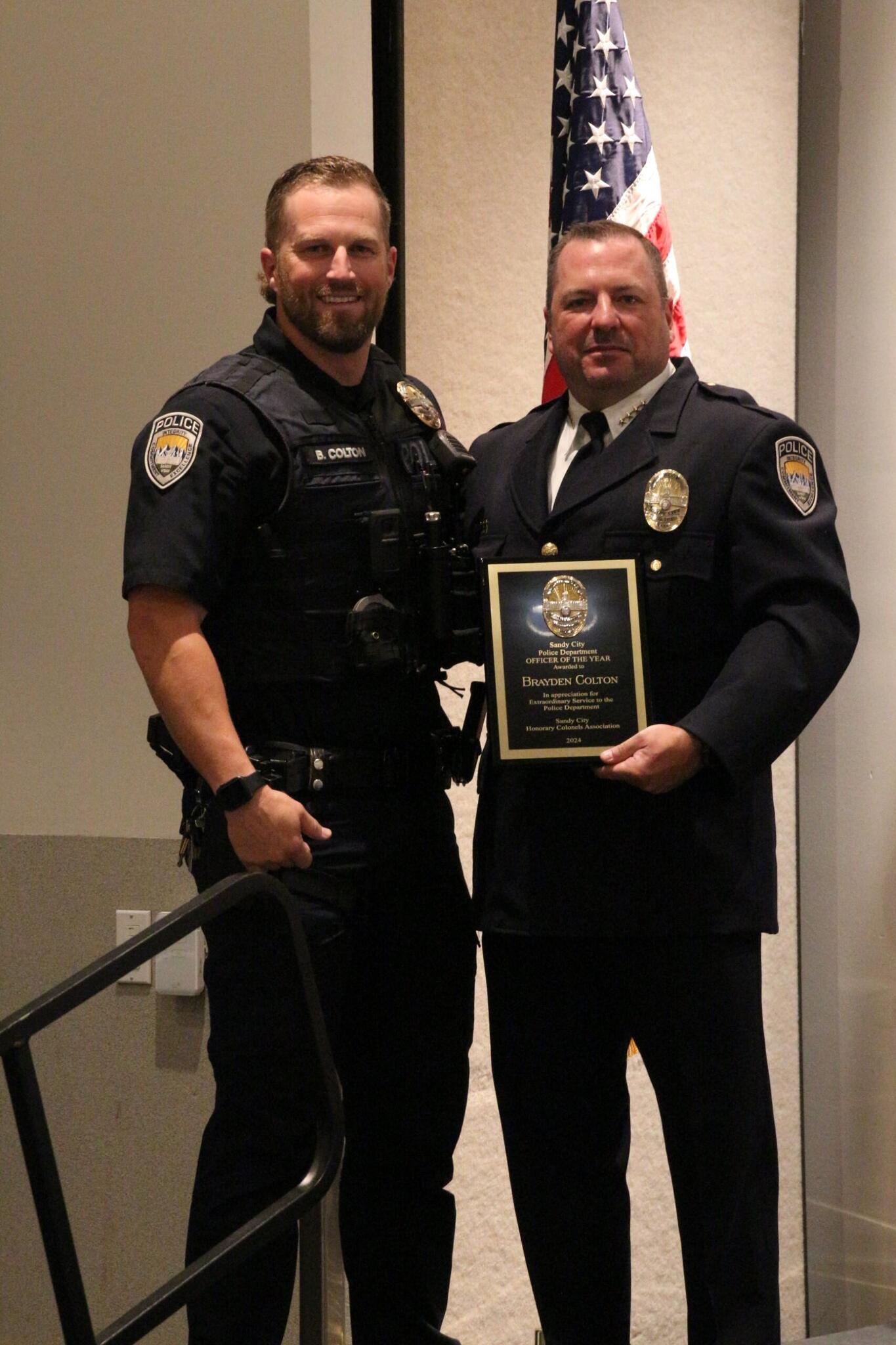Congratulations to Officer Colton, our Officer of the Year! (Sandy City Police Department ...