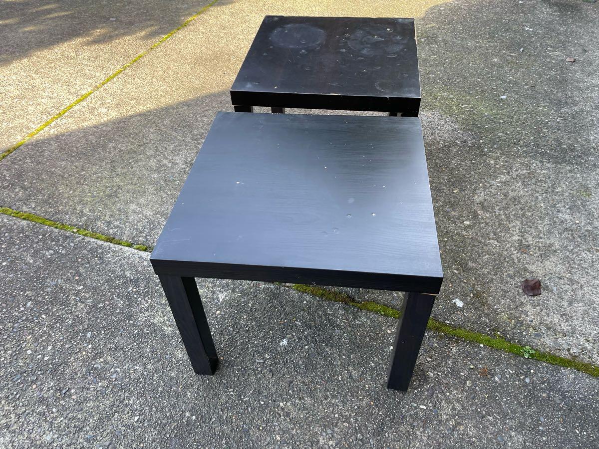 Black table from Ikea- has a scratch or mark on top but can cover it ...