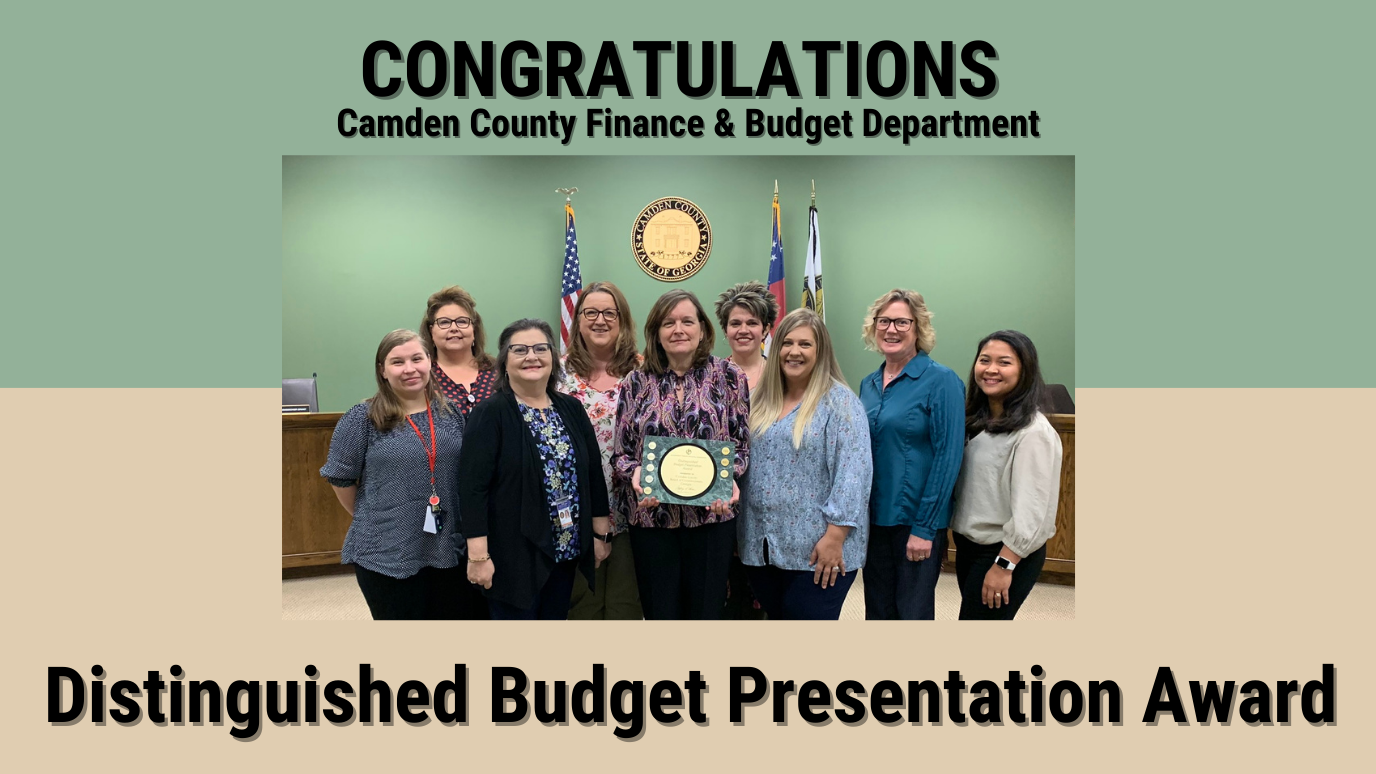 Join us in recognizing the Camden County Finance & Budget Department ...