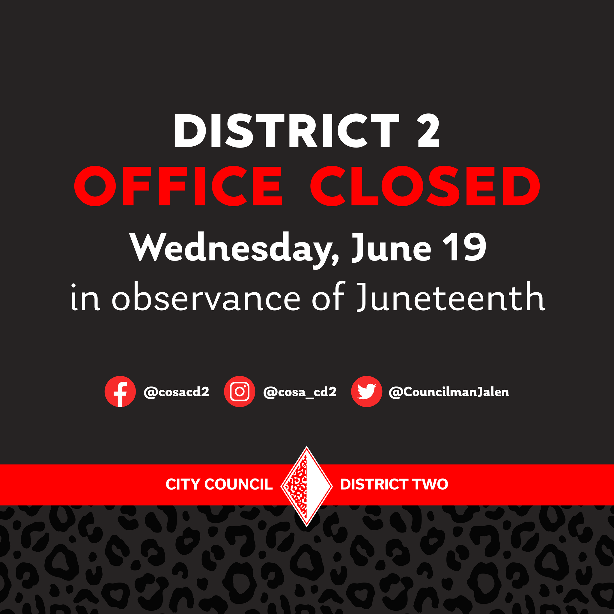 Our office will be closed on Wednesday, June 19 in observance of ...
