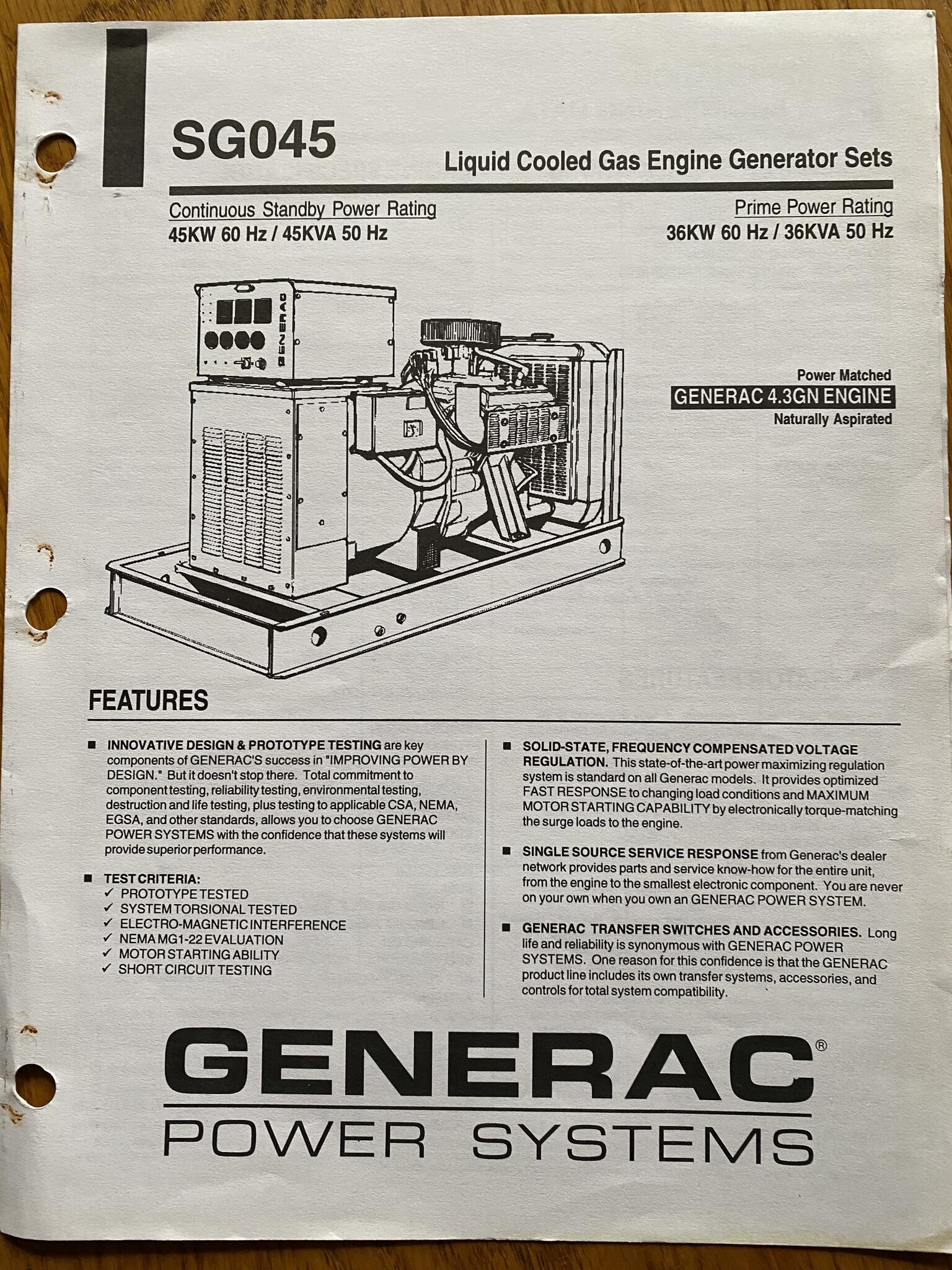 Generac Generator - 45KW: 25-years-old in Williamston, MI | For Sale ...