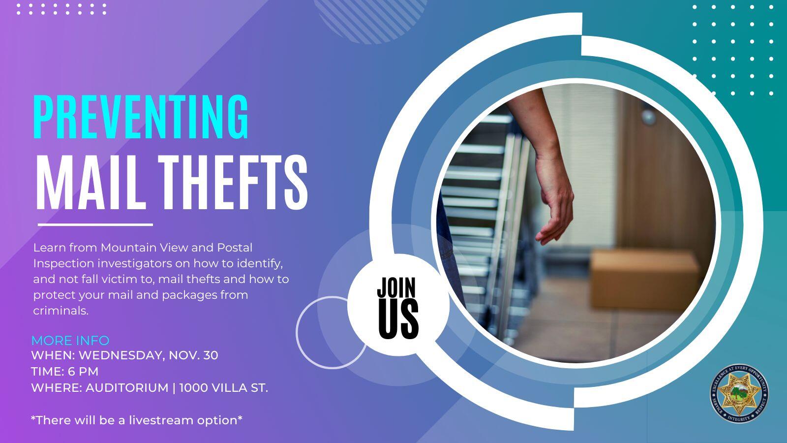 Speaker Series: Mail Theft Investigations and Prevention (Mountain View ...