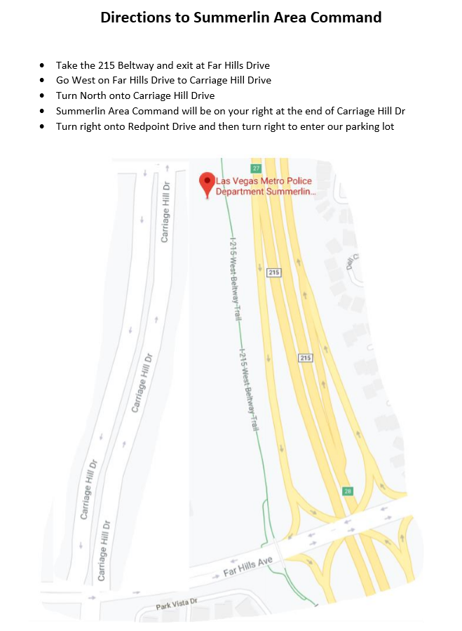 FIRST TUESDAY - SUMMERLIN AREA COMMAND (Las Vegas Metropolitan Police ...