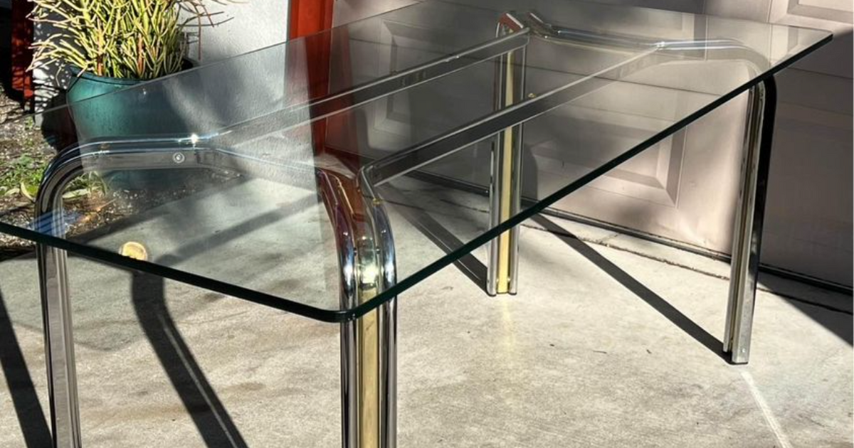 MCM chrome & glass Dining table for $260 in Seaside, CA | For Sale ...