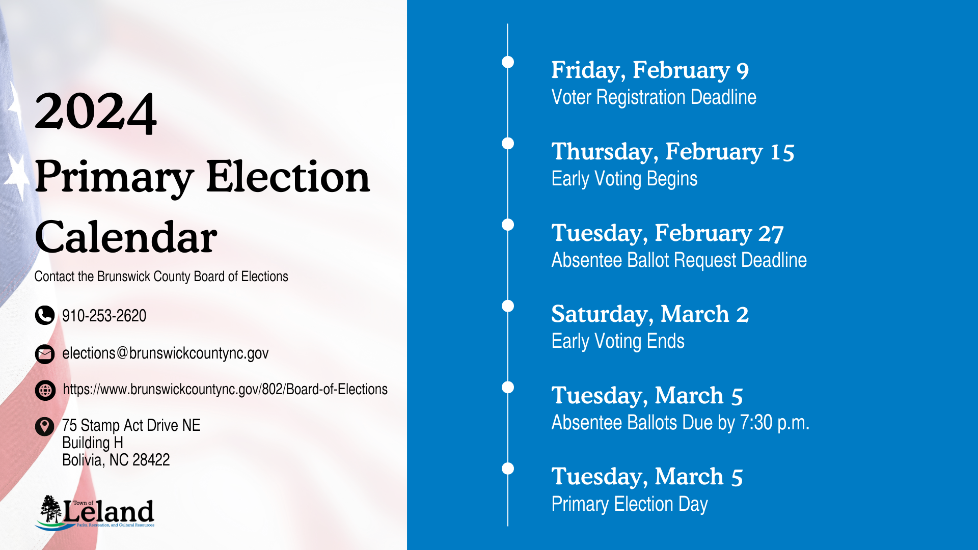 The 2024 primary election is coming up! (Town of Leland) — Nextdoor ...
