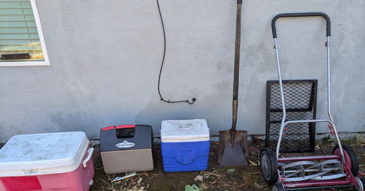 Push mower, shovel, grill, and 3 coolers. for $1 in West Sacramento, CA ...