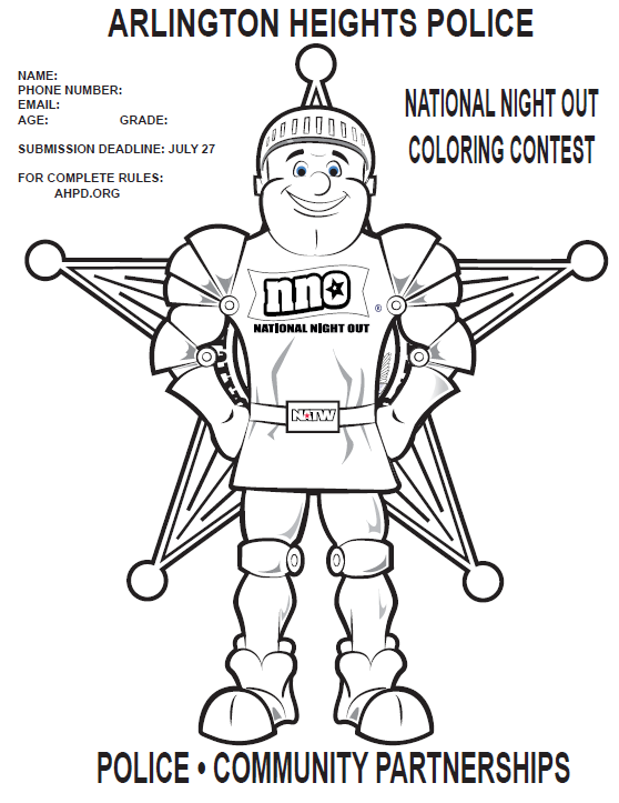 National Night Out Coloring Contest (Arlington Heights Police ...