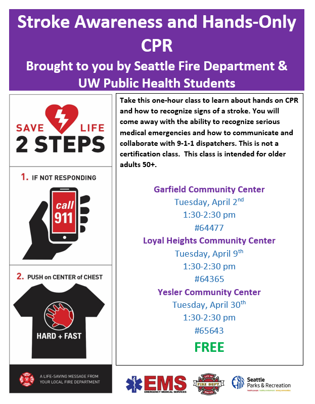 Stroke Awareness and Hands-Only CPR- Free Class (City of Seattle ...