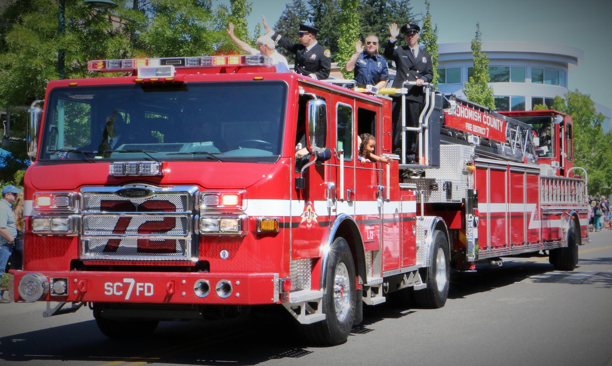 Fire District 7 welcomes new ladder truck with wet down ceremony ...