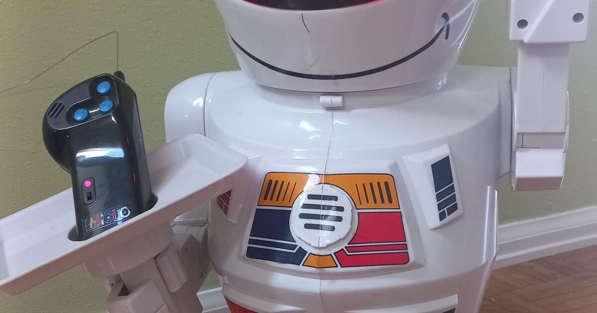 Its Emiglio. Remote control robot. Can talk through voice changer ...