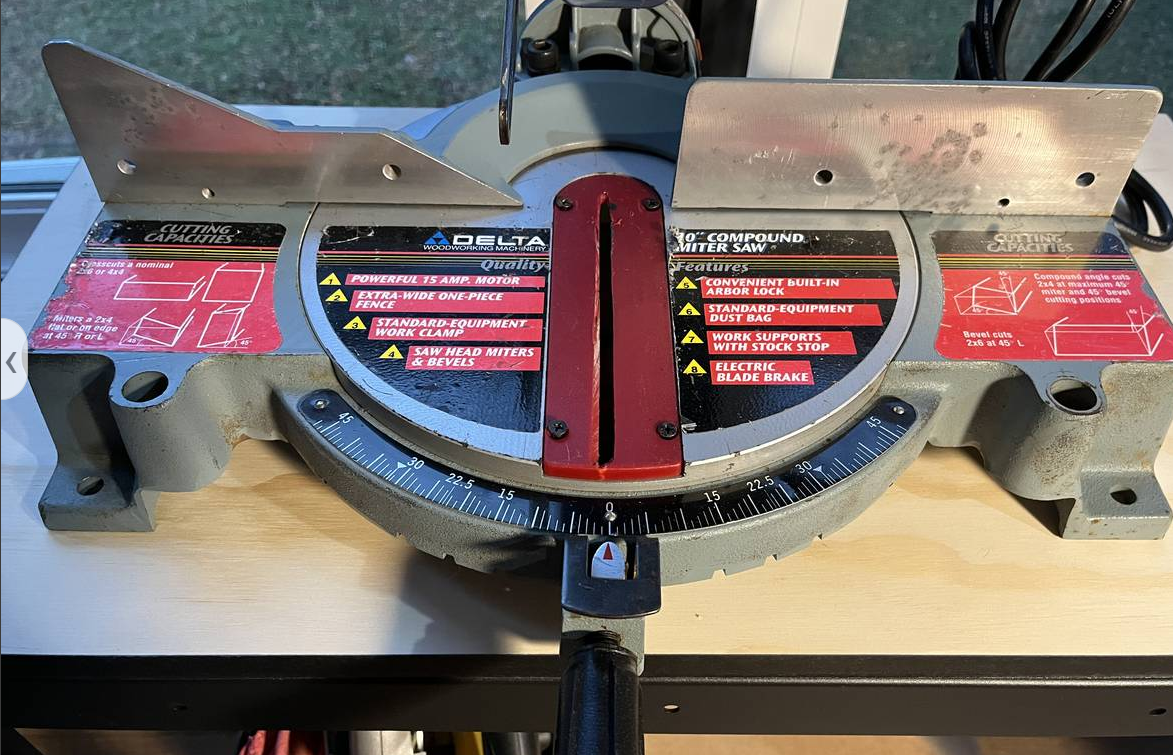Delta 36-070 10” Chop Miter Saw - Metal cutting blade for $30 in ...