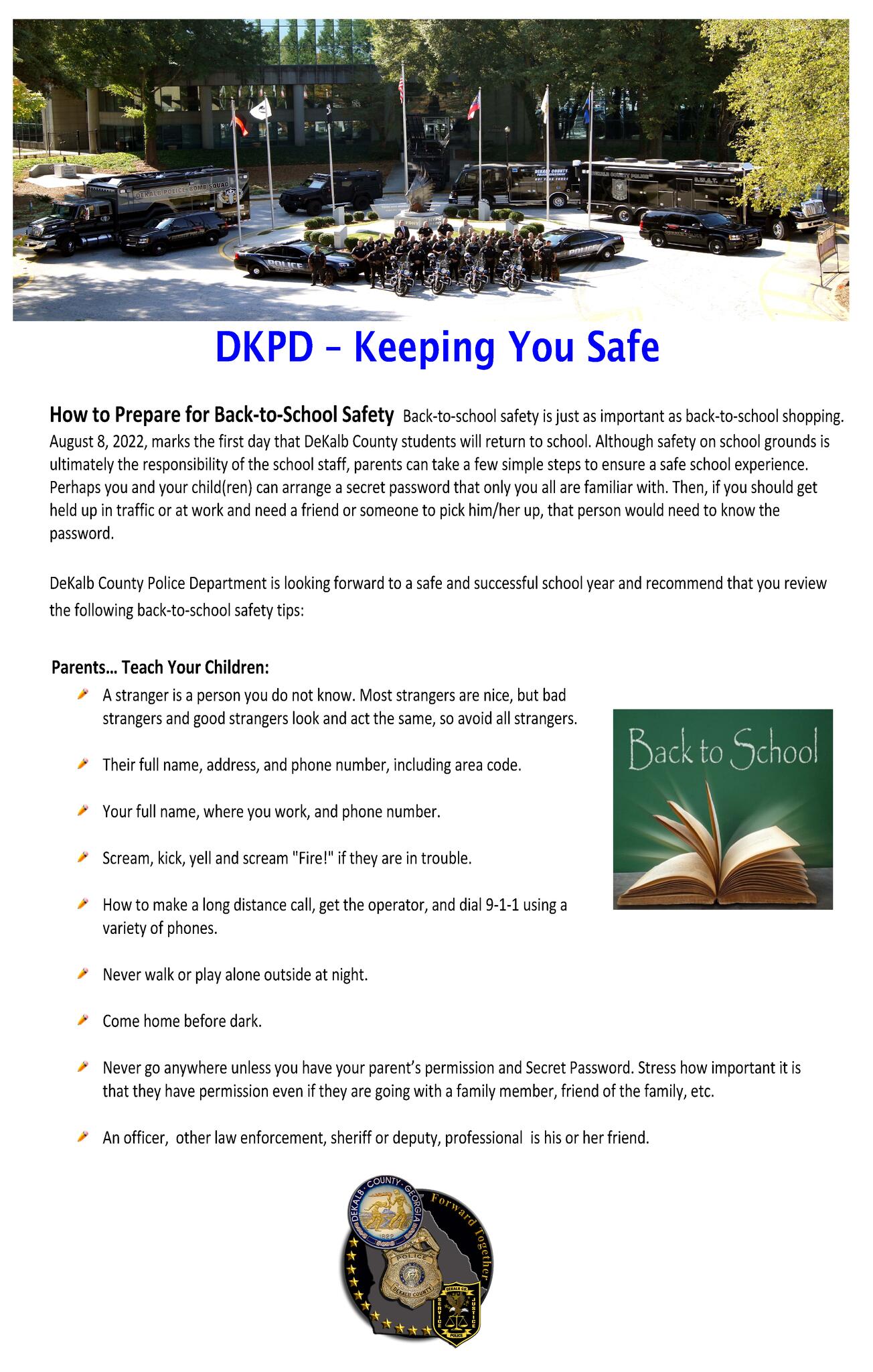 How to Prepare for Back to School Safety (DeKalb County Police ...