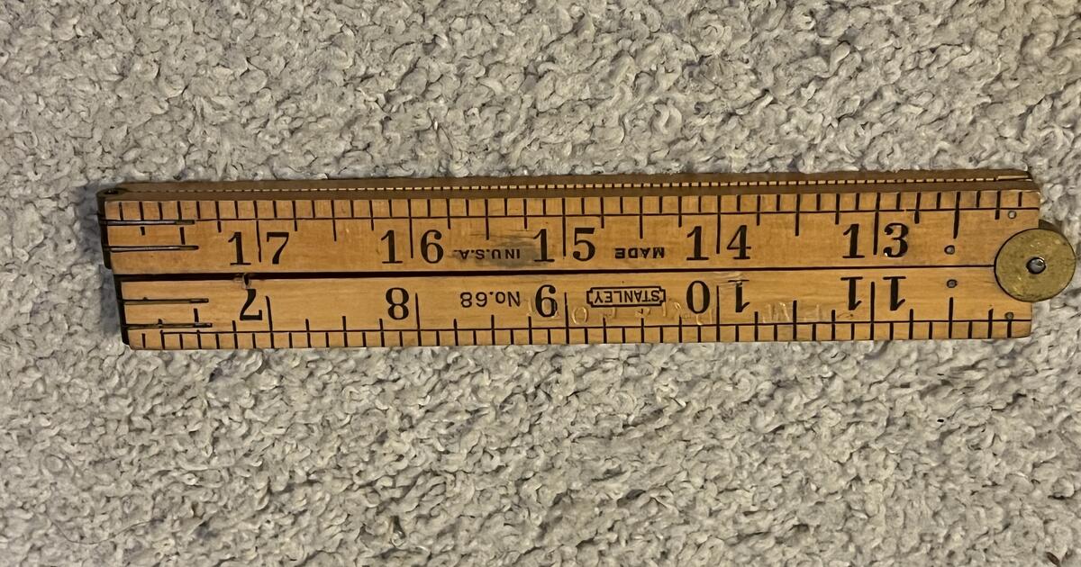 Vintage Stanley No. 68 Four-Fold 24" Wood and Brass Folding Ruler for ...