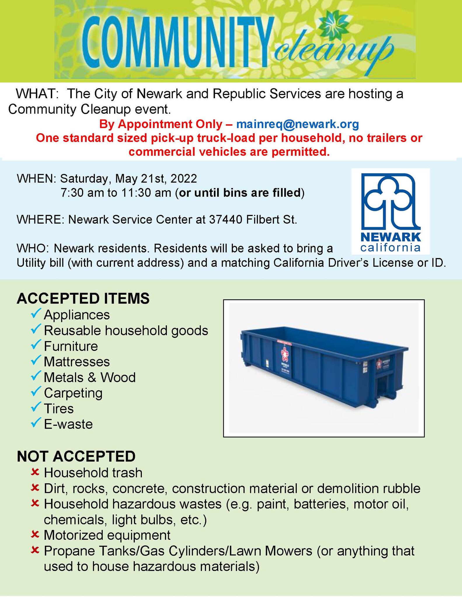 Newark Public Works and Republic Services is hosting another Community ...