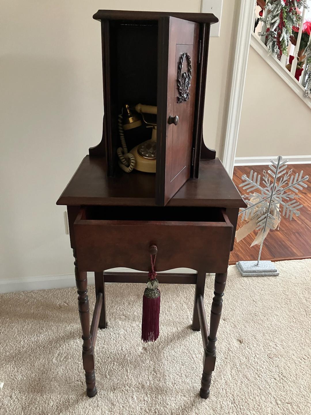 Vintage Telephone Cabinet with Antique Rotary Phone for $205 in Duncan ...