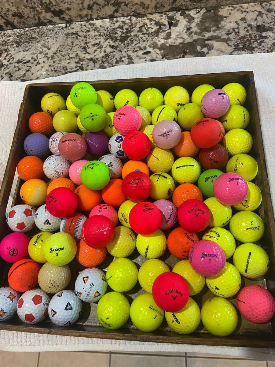 100 BRIGHT COLORED GOLF BALLS for $50 in Bluffton, SC | For Sale & Free ...