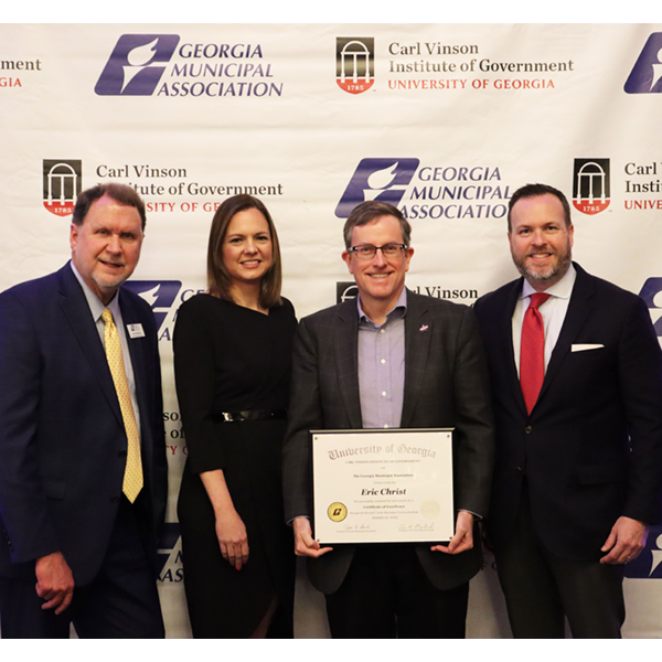 PEACHTREE CORNERS COUNCILMEMBER ERIC CHRIST RECEIVES CERTIFICATE OF ...