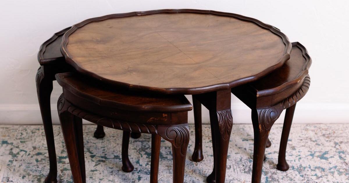 Antique Mahogany Pie Crust Nesting Tables for $175 in Foxfield, CO ...