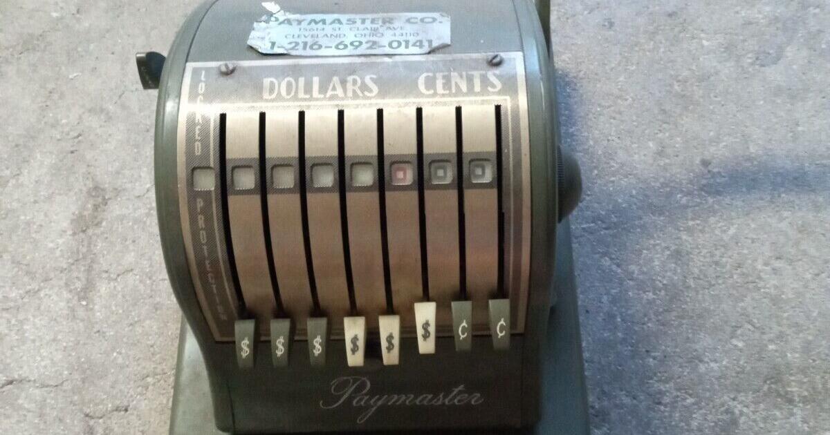 VINTAGE PAYMASTER SERIES S-1000 CLEVELAND CHICAGO CHECK PRINTER STAMPER ...