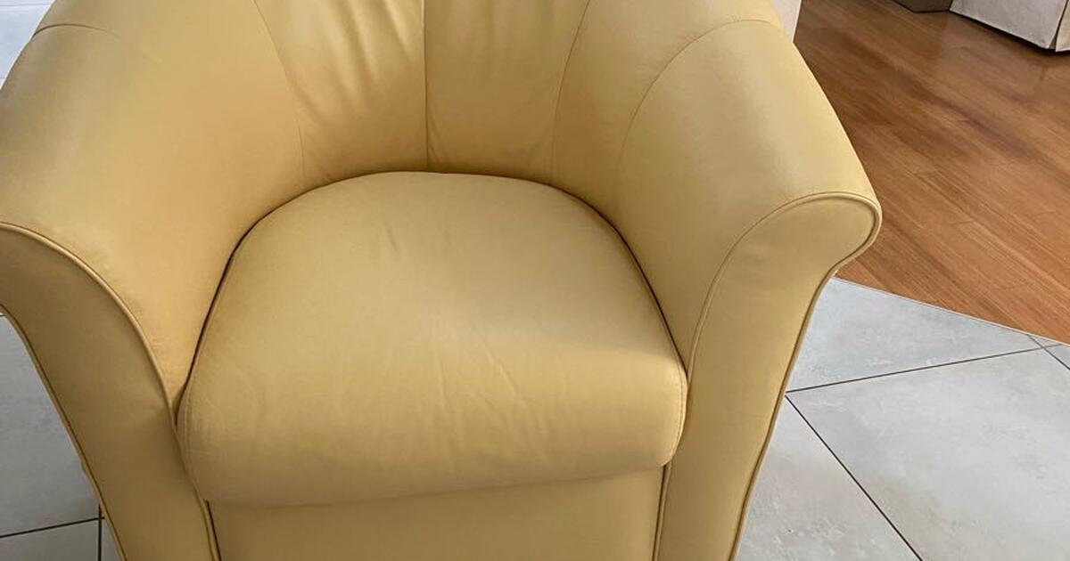 Butter Yellow Leather Italsofa Swivel Chair for $250 in Sarasota, FL ...
