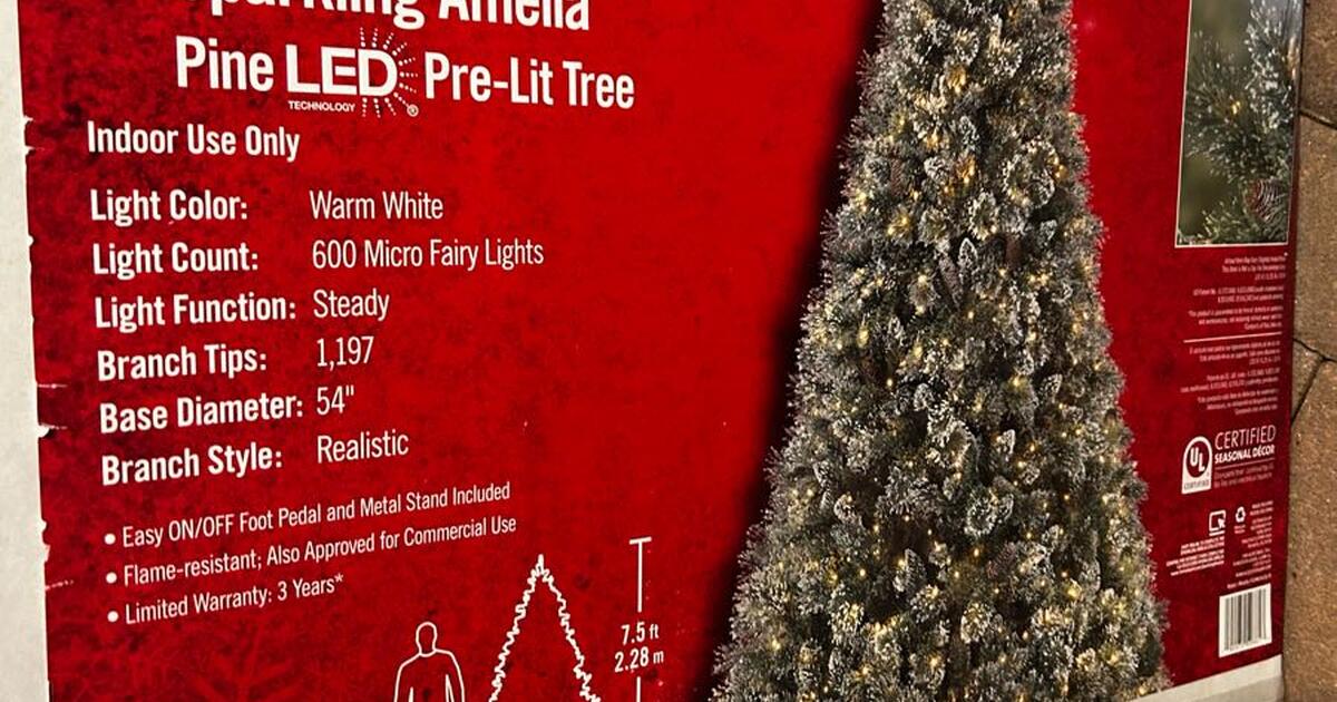 7.5 ft Sparkling Amelia Pine LED Pre-Lit Tree for $100 in East ...