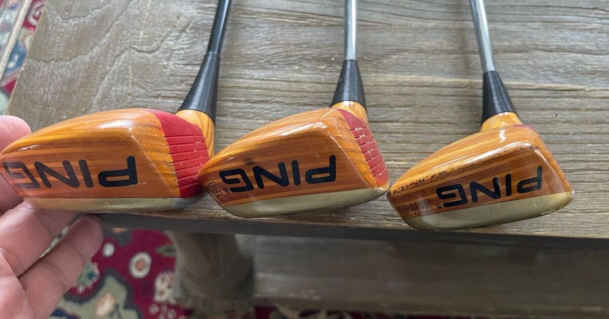 Vintage RH Karsten Ping persimmon 1, 3 and 4 woods for $90 in Geneva ...