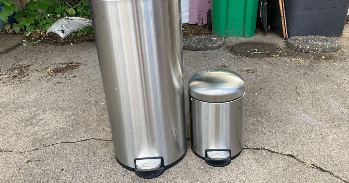 Free! Set of two silver metal garbage cans for Free in Minneapolis, MN ...