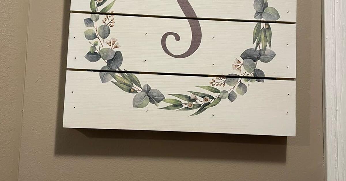 $5 large monogrammed farmhouse decor for Free in Oswego, IL | For Sale ...