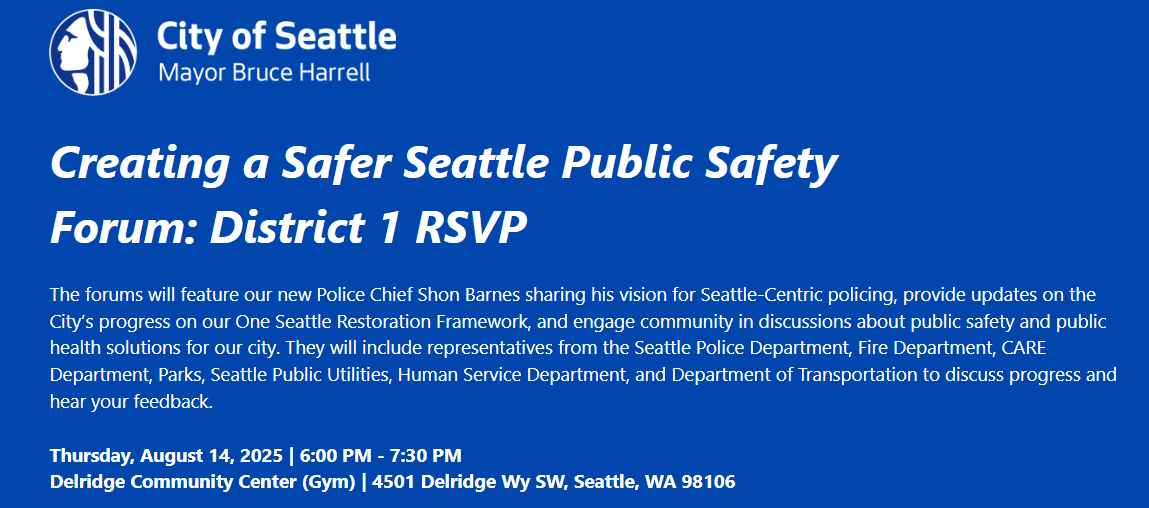 Creating a Safer Seattle Public Safety Community Forum (Seattle Police ...
